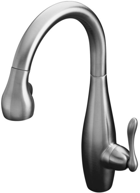 Kohler K-692-G Clairette Brushed Chrome Pullout Faucet | AffordableFaucets