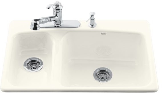 Kohler Lakefield K-5924-4-KA Black 'n Tan Self-Rimming Kitchen Sink ...