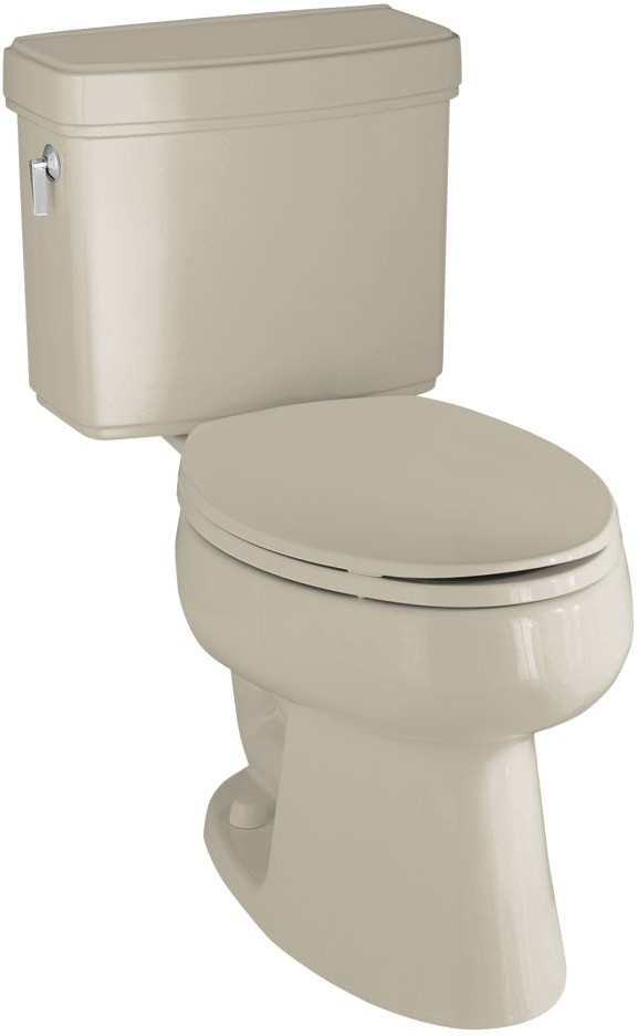 Kohler Pinoir K-3485-G9 Sandbar Comfort Height Elongated Toilet with ...