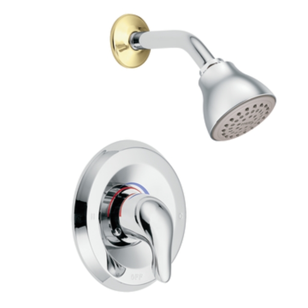 Moen TL182CP Chateau Chrome/Polished Brass Posi-Temp Shower Trim Kit with Lever Handle ...