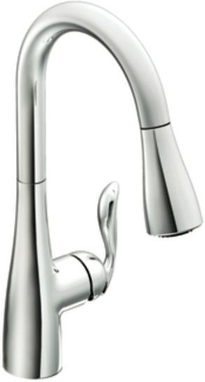 Moen 7594C Arbor Chrome One-Handle High Arc Pulldown Kitchen Faucet ...
