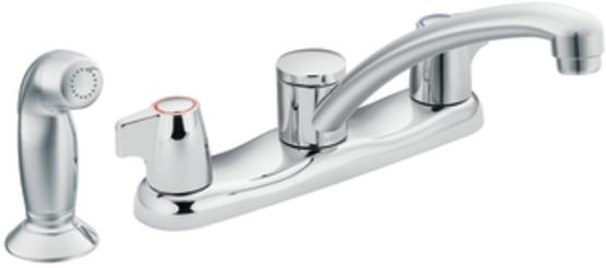 Moen 67911 Chateau Chrome Two Handle Low Arc Kitchen Faucet ...