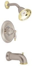 Moen Castleby TL2378ST Satine/Polished Brass Posi-Temp Tub & Shower Trim Kit with Lever Handle ...